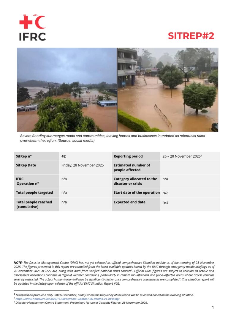 Cyclone Ditwah 2025: Unfolding Situation Reports on Sri Lanka’s Worst Flood and Landslide ...